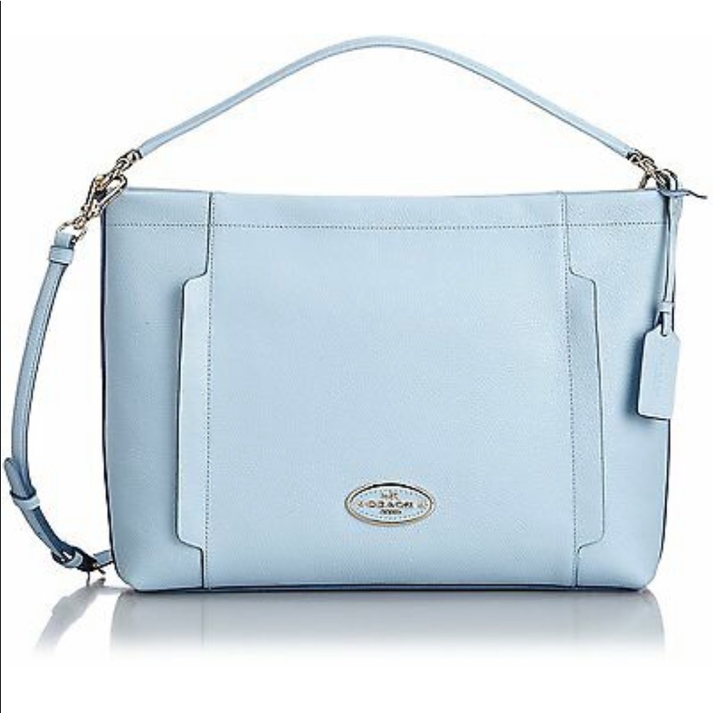 Coach Pebble Leather Scout Hobo Handbag - Gem